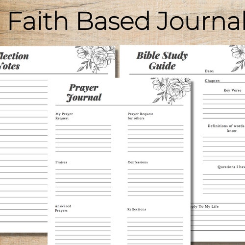 Prayer Journal Bible Study Printable Faith Based Journaling - Etsy