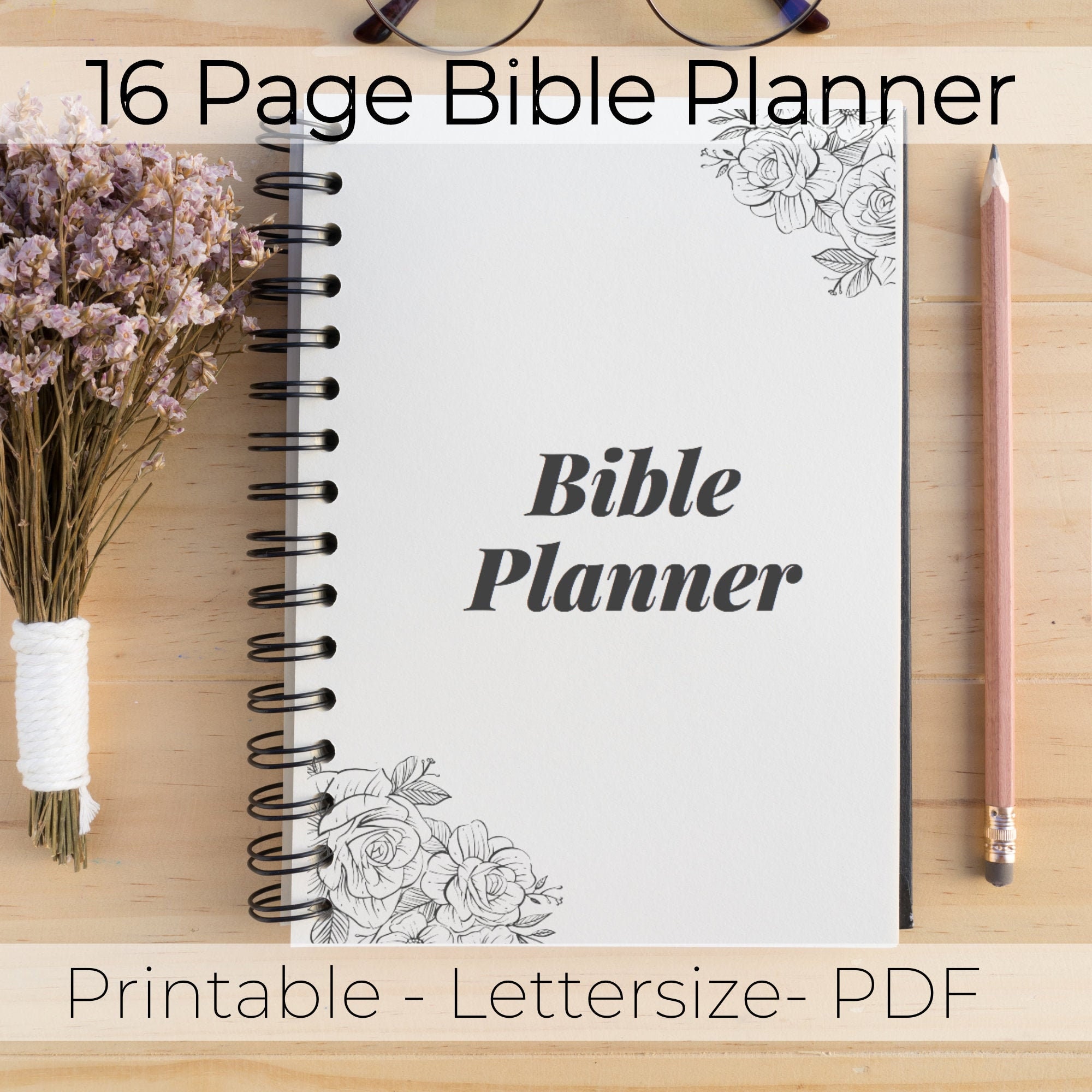 Bible Planner Prayer Journal Bible Reading Log Sermon | Etsy