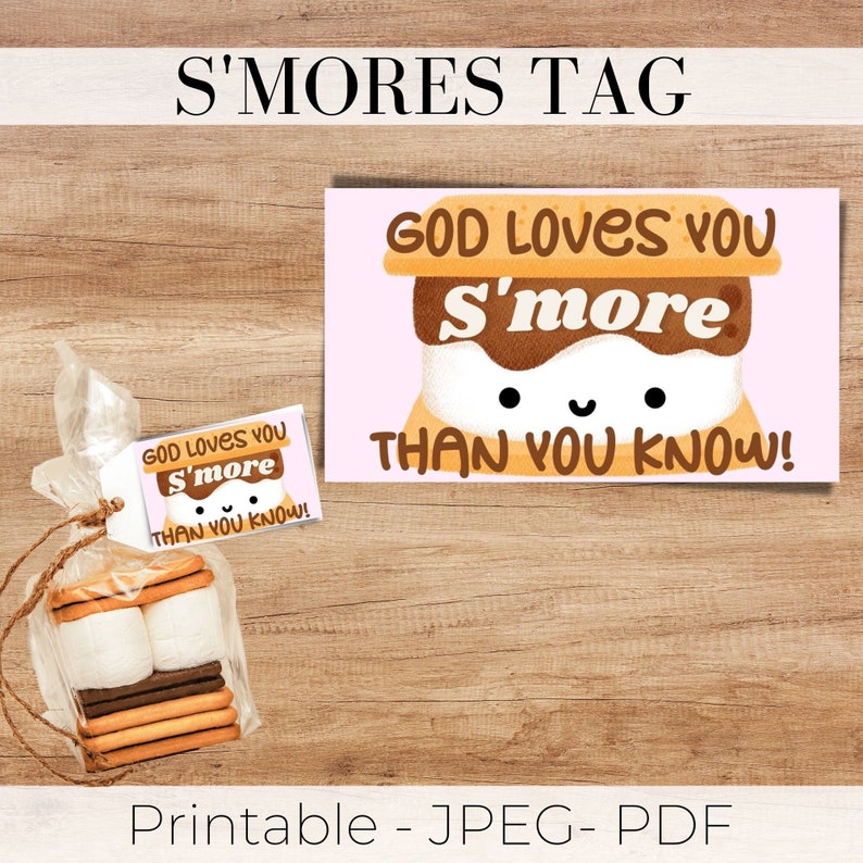 S'mores Tag S'mores Gift Tag Valentine Tag - Etsy