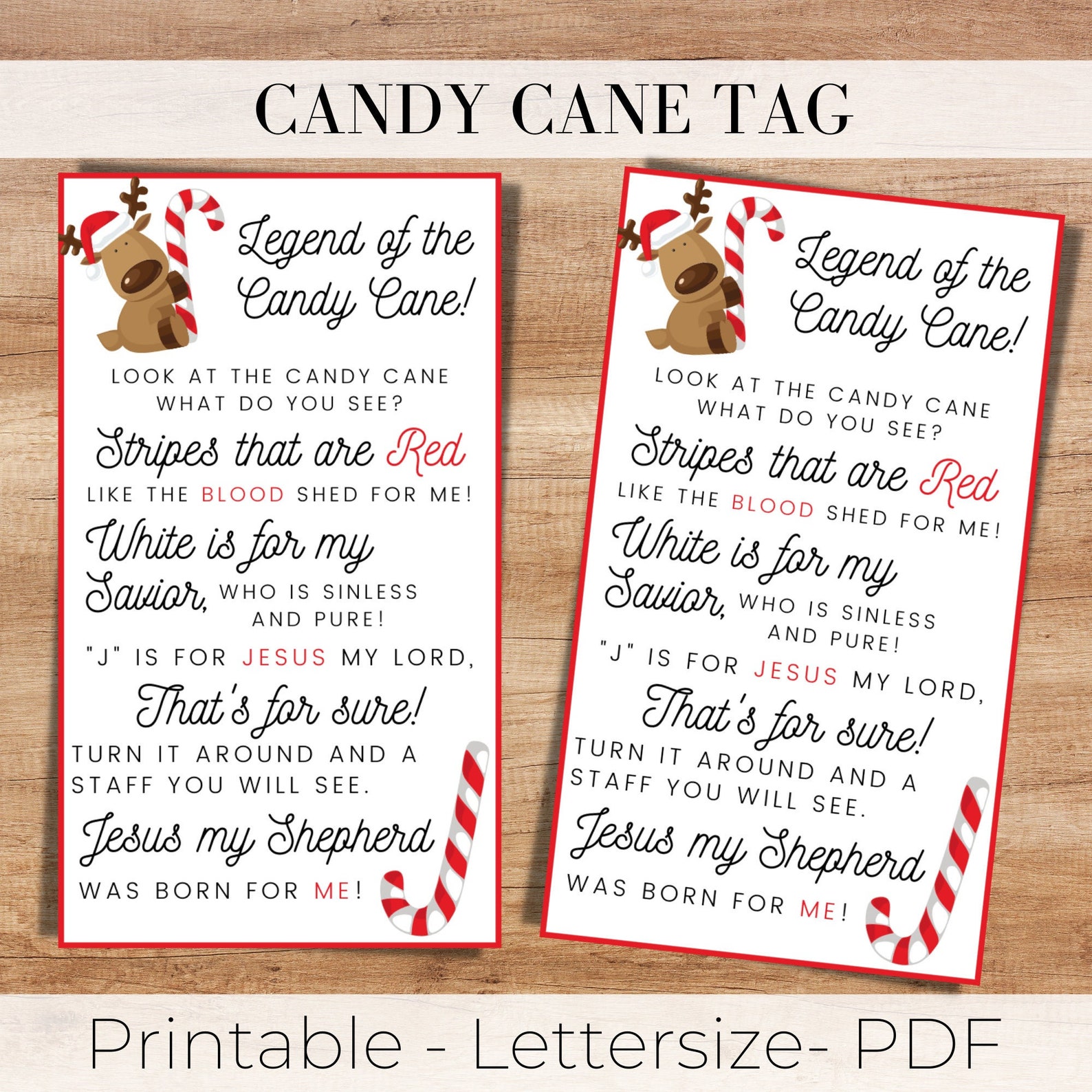 Legend of Candy Cane Tag, Christian Tag, Candy Cane Tag, Christmas Tag ...