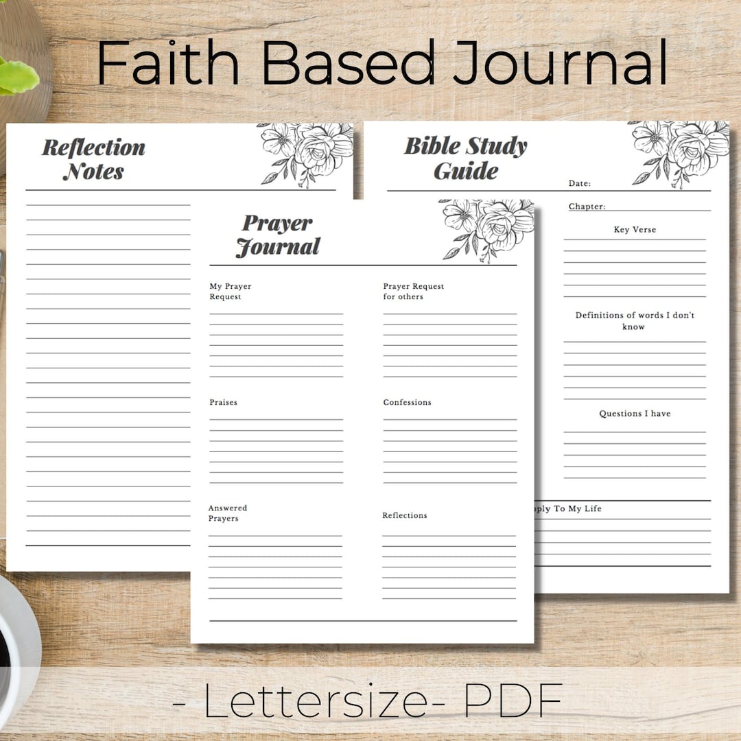 Prayer Journal, Bible Study Printable, Faith Based Journaling ...