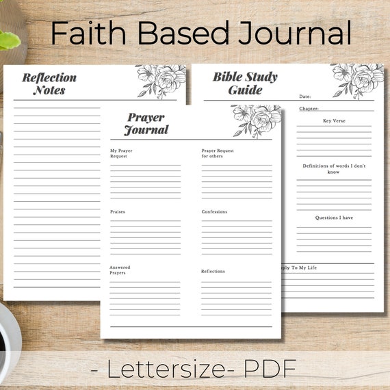 Prayer Journal Bible Study Printable Faith Based Journaling - Etsy