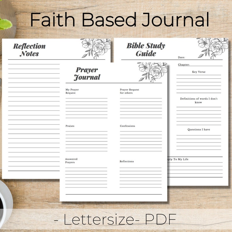 Prayer Journal Bible Study Printable Faith Based Journaling - Etsy