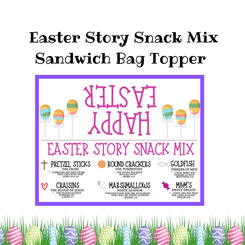 Easter Story Sandwich Bag Topper Easter Snack Mix Easter Bag | Etsy