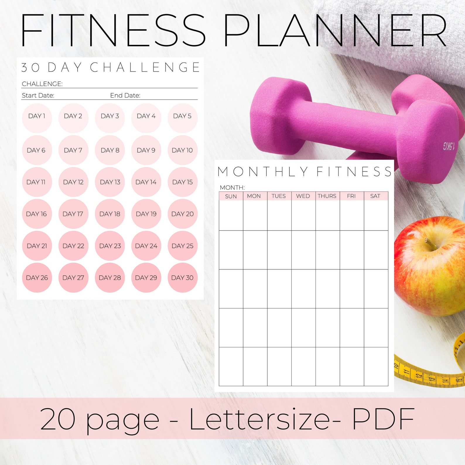 Fitness Planner Wellness Planner Workout Planner Workout - Etsy