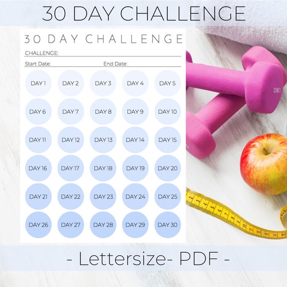 30 Day Challenge 30 Day Challenge Tracker 30 Day Challenge | Etsy