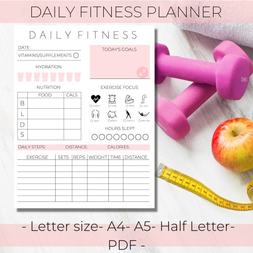 Fitness Planner Workout Planner Workout Tracker Daily - Etsy