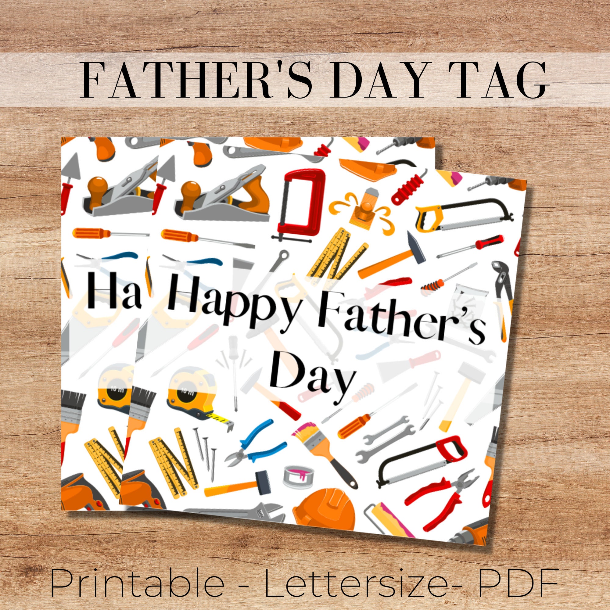 Father's Day Tool Gift Tag, Printable Dad Tag (PDF) - Etsy