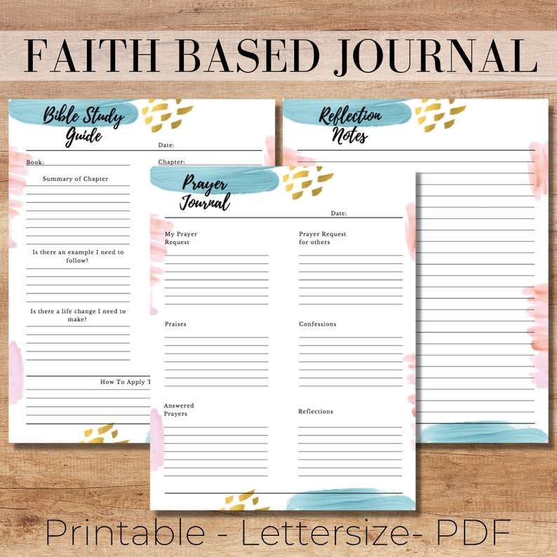 Prayer Journal Bible Study Printable Faith Based Journaling - Etsy