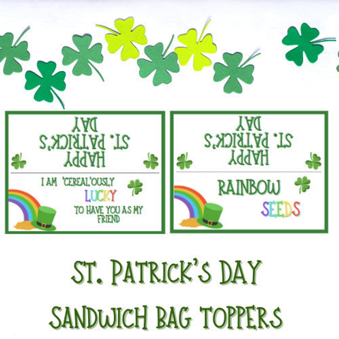 St. Patrick's Day Sandwich Bag Topper, Rainbow Seeds, Lucky Charms ...