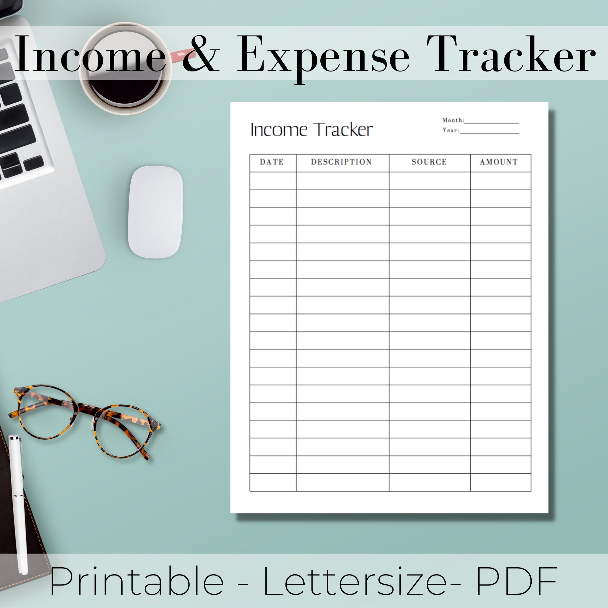 Income and Expense Tracker Finance Planer Minimal Expense | Etsy