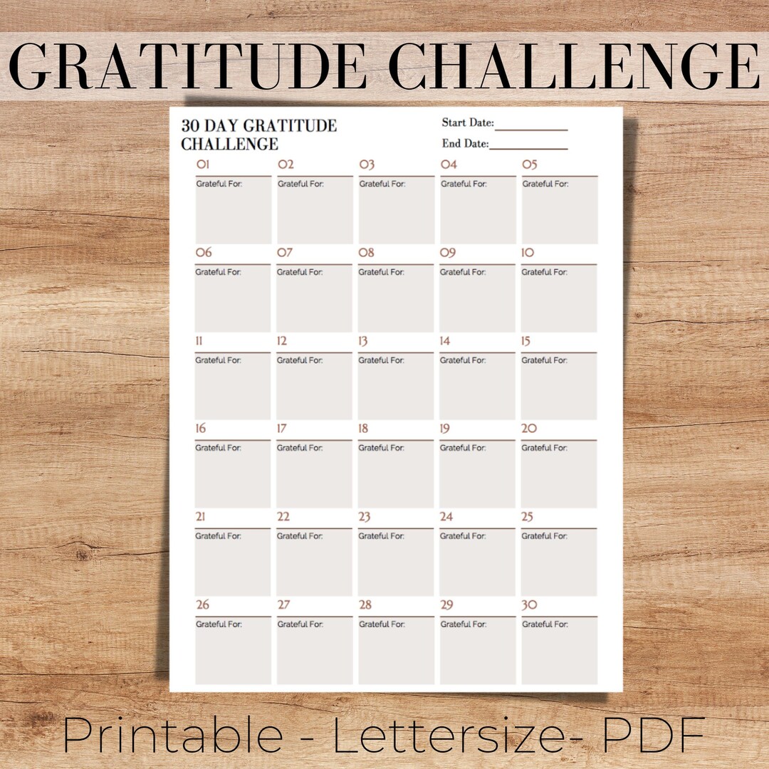 30 Day Gratitude Challenge, 30 Day Challenge, Gratitude Journal ...