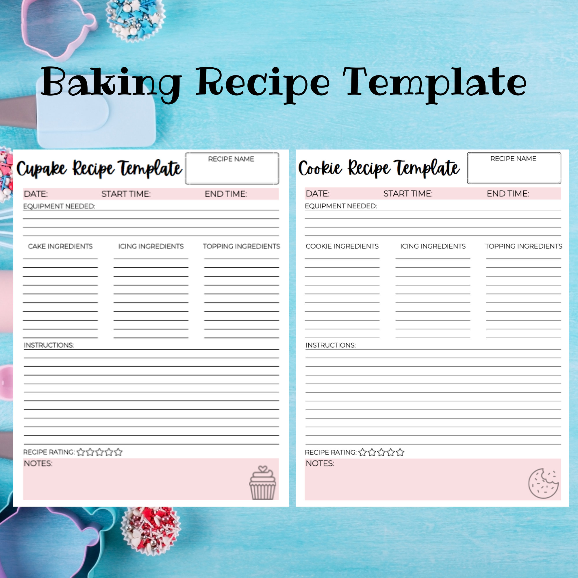 Baking Recipe Template Cake Recipe Cupcake Recipe Cookie Etsy baking-recipe-template-cake-recipe-cupcake-recipe-cookie-etsy
