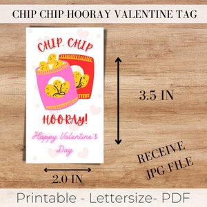 Chip Chip Hooray Valentine Gift Tag, Valentine's Day Tag, Chip Tag ...