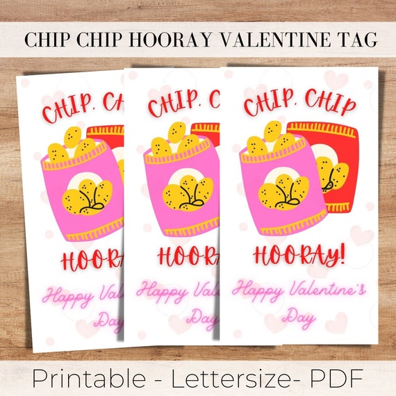 Chip Chip Hooray Valentine Gift Tag Valentine's Day Tag | Etsy