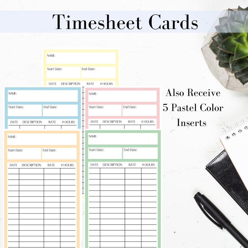 Time Cards Timesheet Cards Work Hours Log Working Hours - Etsy
