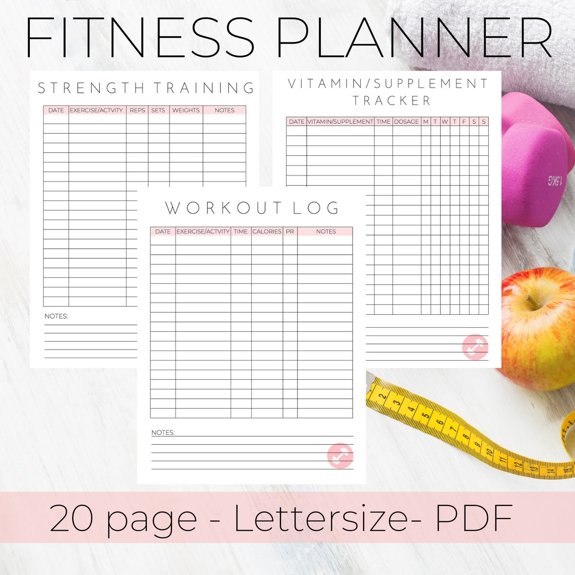 Fitness Planner Wellness Planner Workout Planner Workout - Etsy