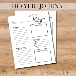 Prayer Journal, Bible Study Printable, Faith Based Journaling ...