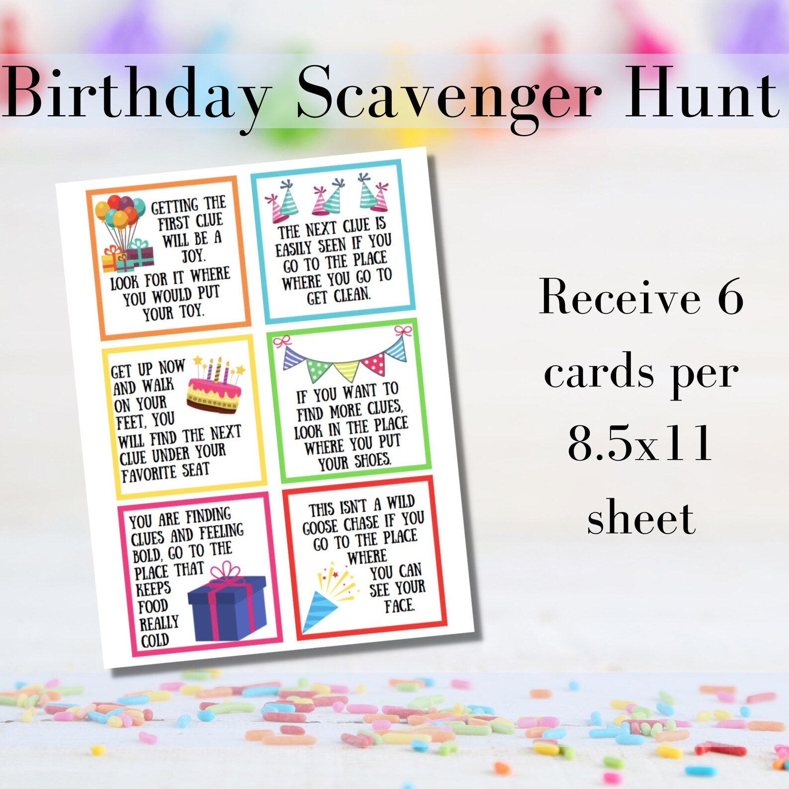 Birthday Scavenger Hunt Birthday Treasure Hunt Birthday - Etsy