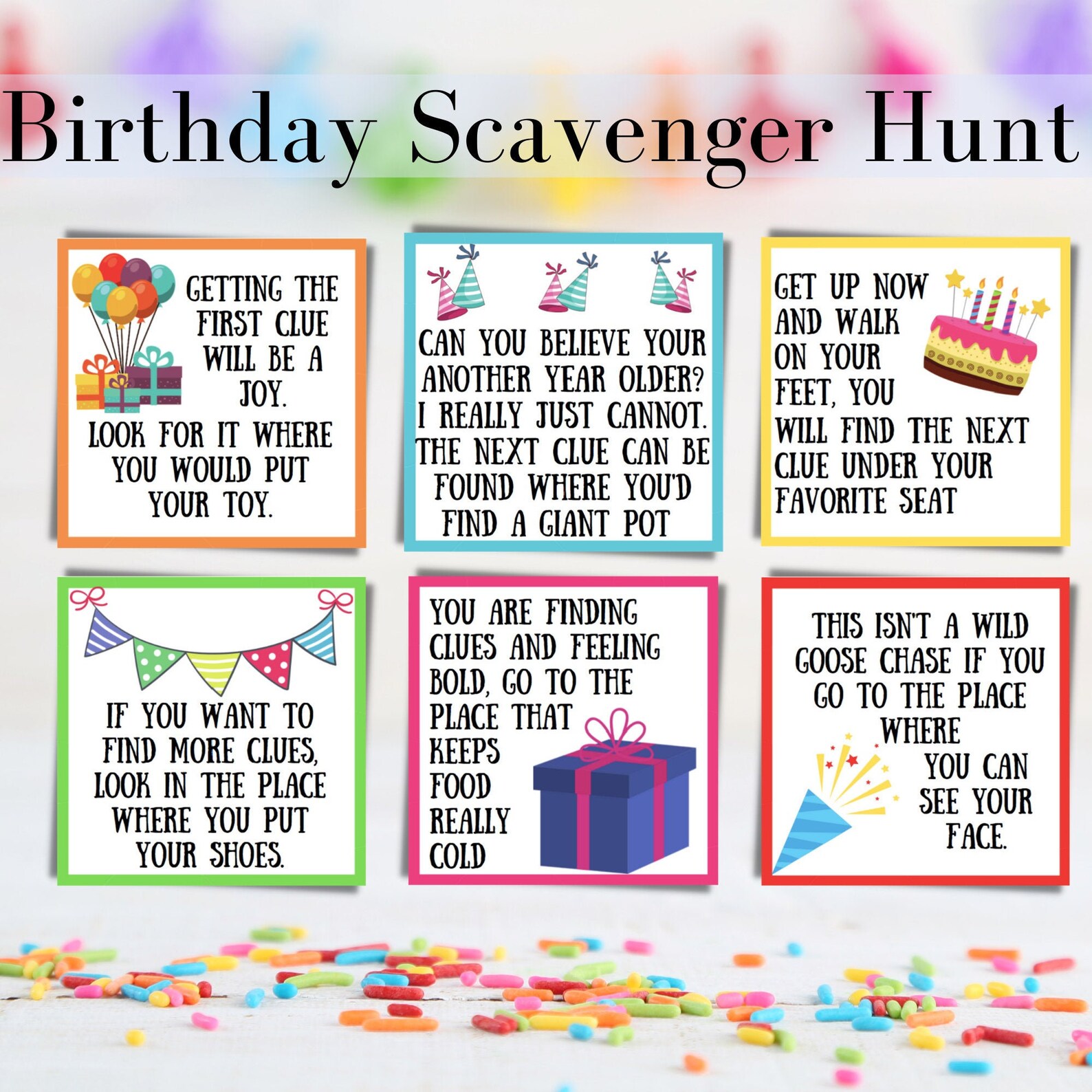 Birthday Scavenger Hunt Birthday Treasure Hunt Birthday - Etsy