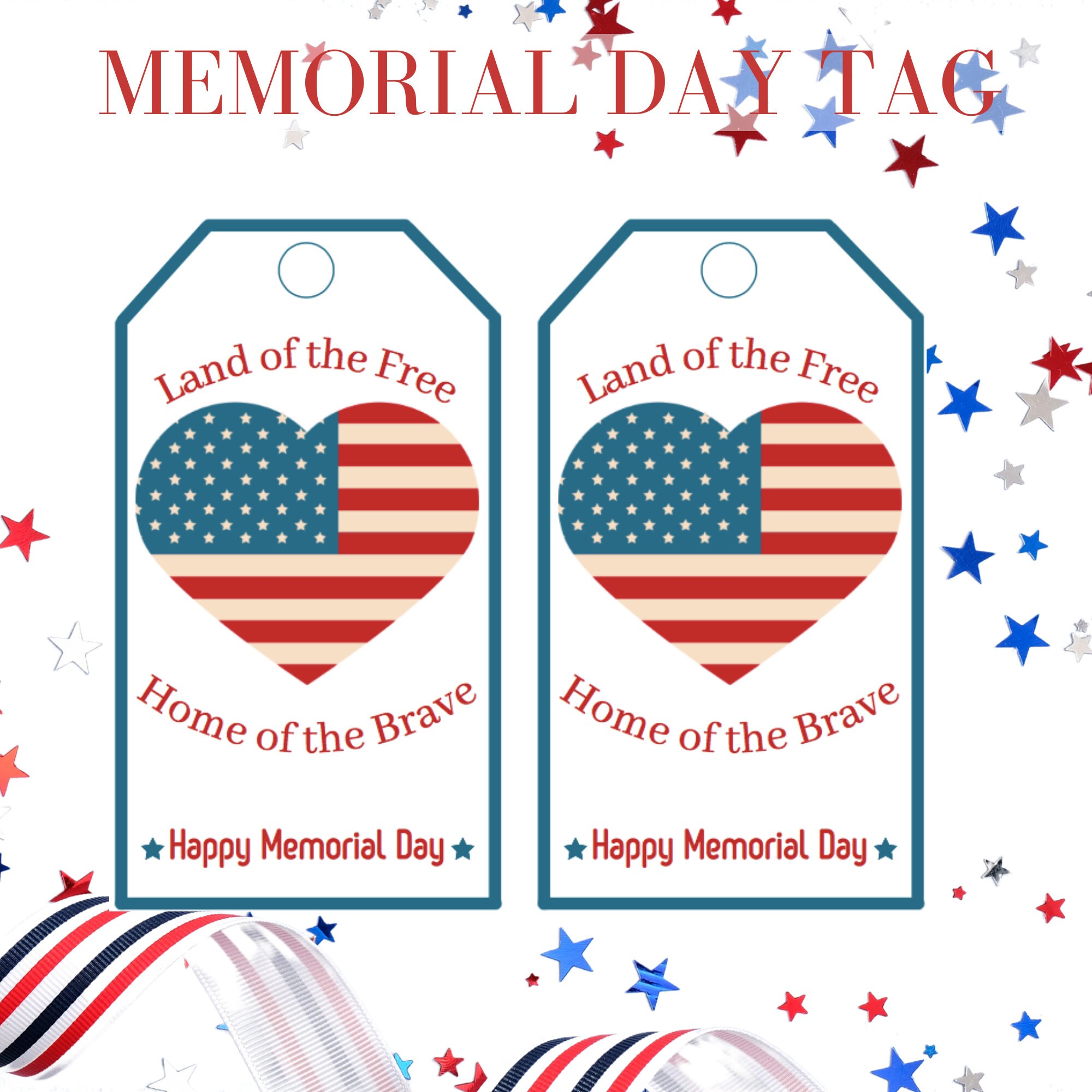 Memorial Day Gift Tags, Patriotic Party Favor (PDF Printable) - Etsy