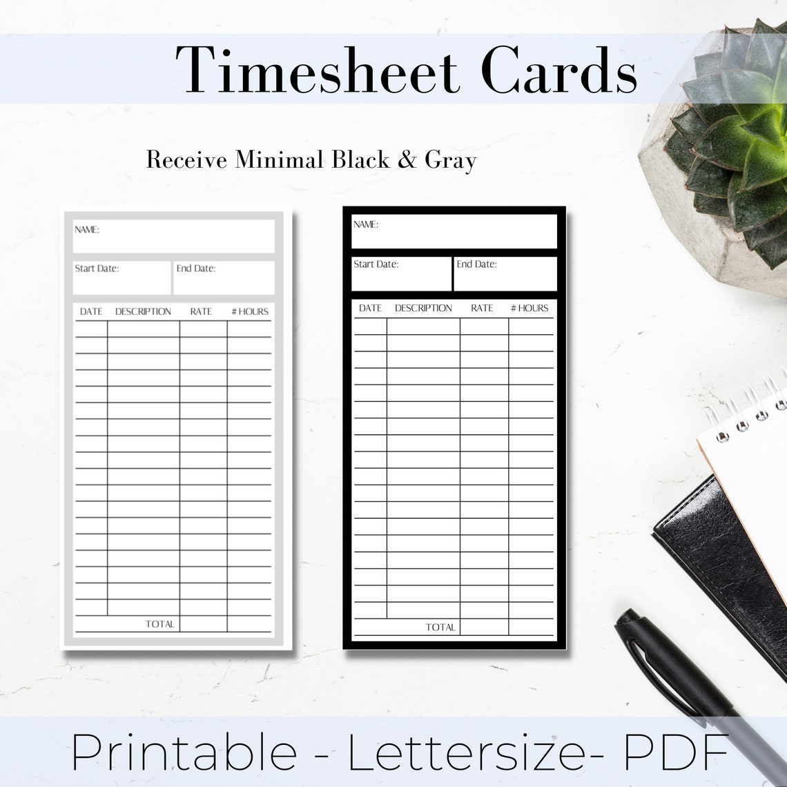 Time Cards Timesheet Cards Work Hours Log Working Hours - Etsy