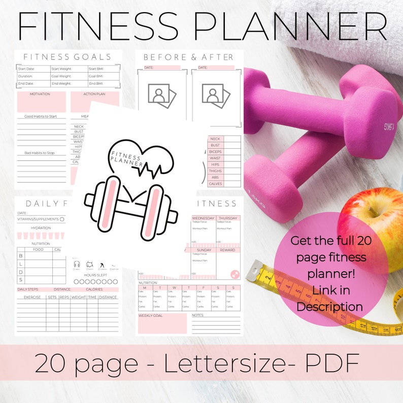 Daily Fitness Planner, Workout Tracker (PDF Printable) - Etsy