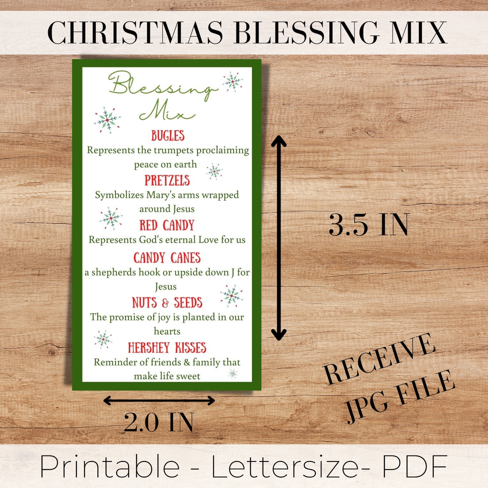 Blessing Mix Tag Holiday Mix Tag Favor Tag Christmas Tag - Etsy