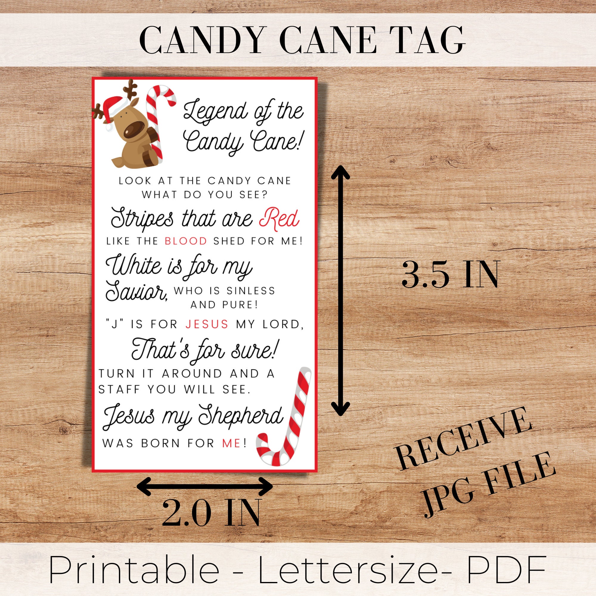 Legend of Candy Cane Tag Christian Tag Candy Cane Tag - Etsy