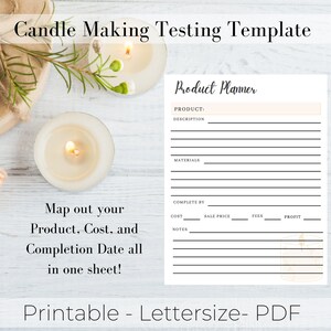 Candle Testing Template, Candle Making Testing Sheet, Candle Making ...