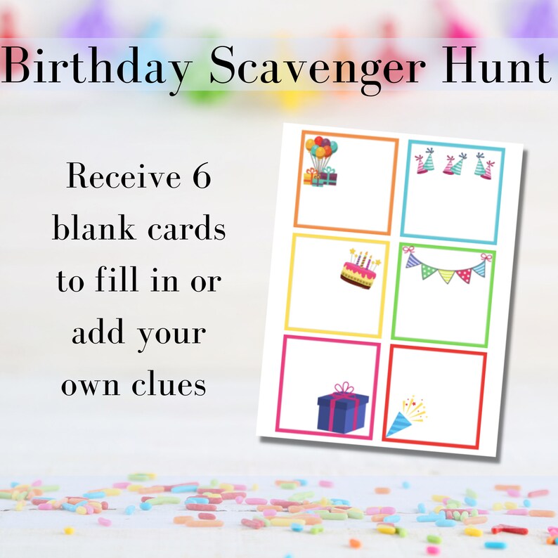 Birthday Scavenger Hunt Birthday Treasure Hunt Birthday - Etsy