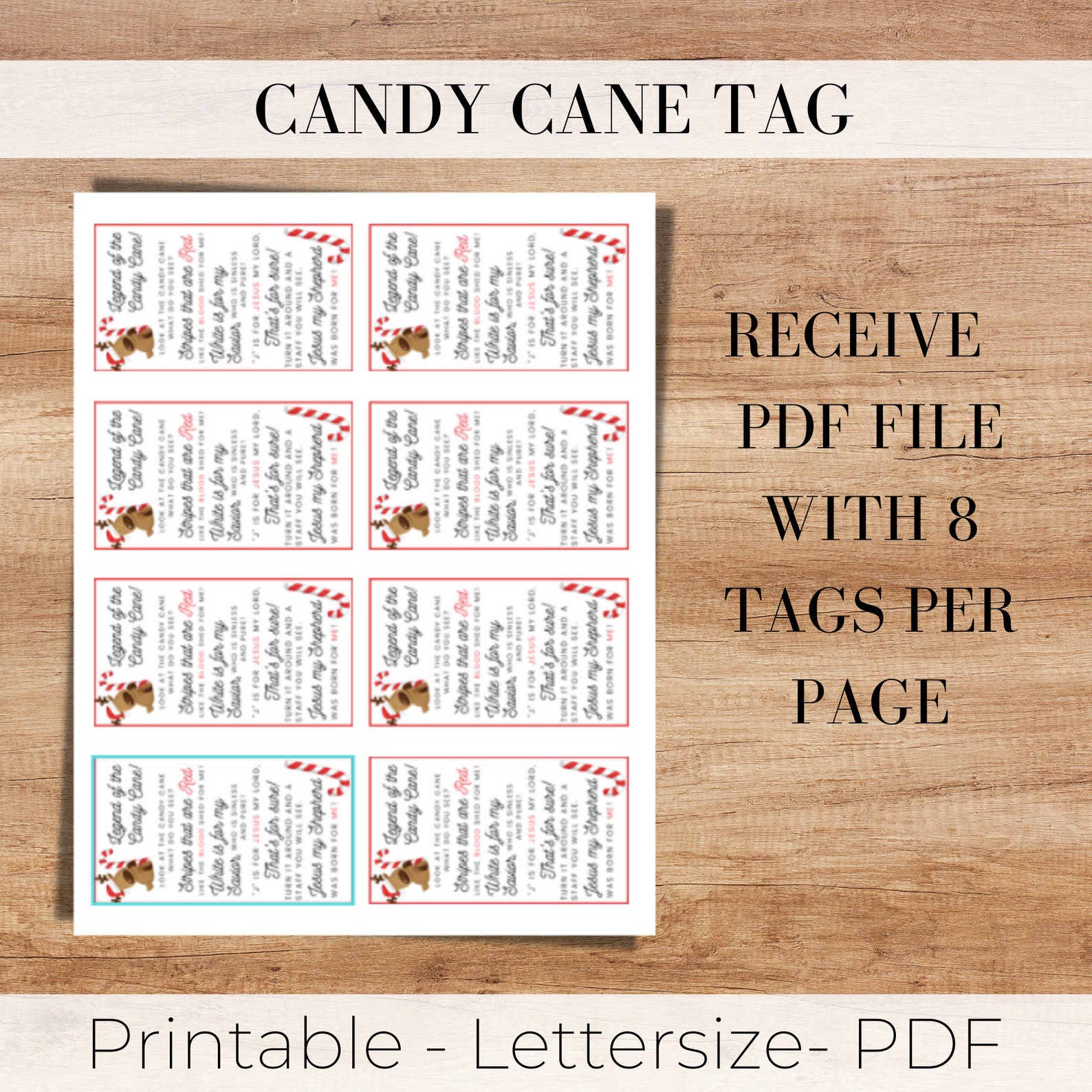 Legend of Candy Cane Tag, Christian Tag, Candy Cane Tag, Christmas Tag ...