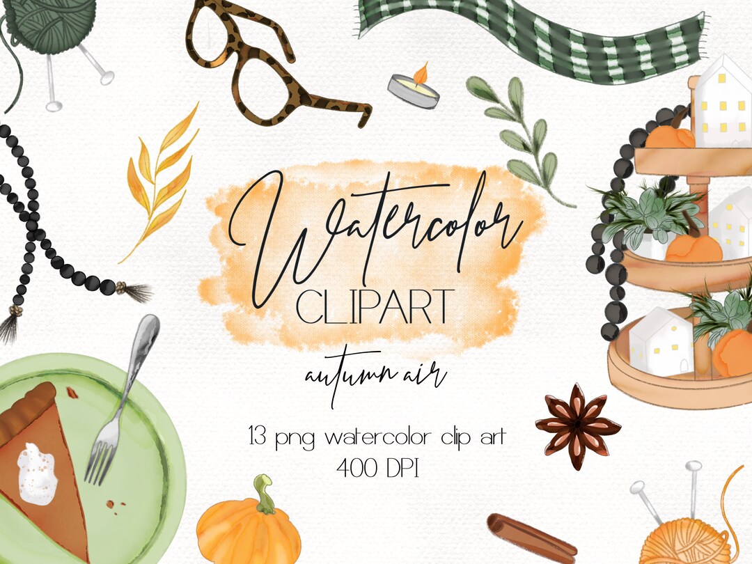 Autumn Clip Art | Watercolor Fall Clip Art | Hand-drawn Pngs | Digital ...