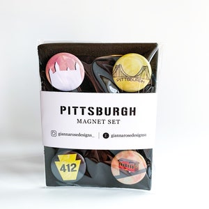 Pittsburgh Pin or Magnet Set | Set of 4 - PPG Place, Incline, 412 ...