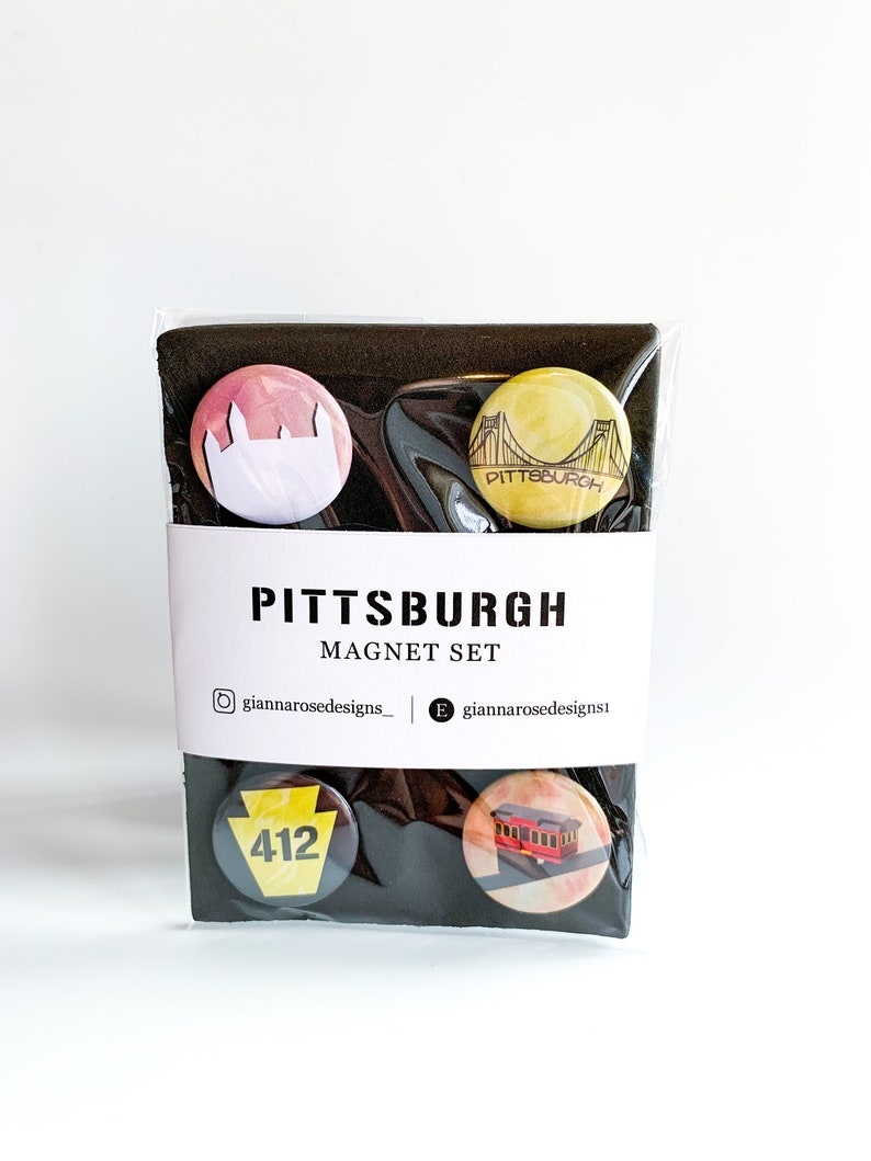 Pittsburgh Pin or Magnet Set | Set of 4 - PPG Place, Incline, 412 ...