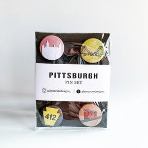 Pittsburgh Pin or Magnet Set | Set of 4 - PPG Place, Incline, 412 ...