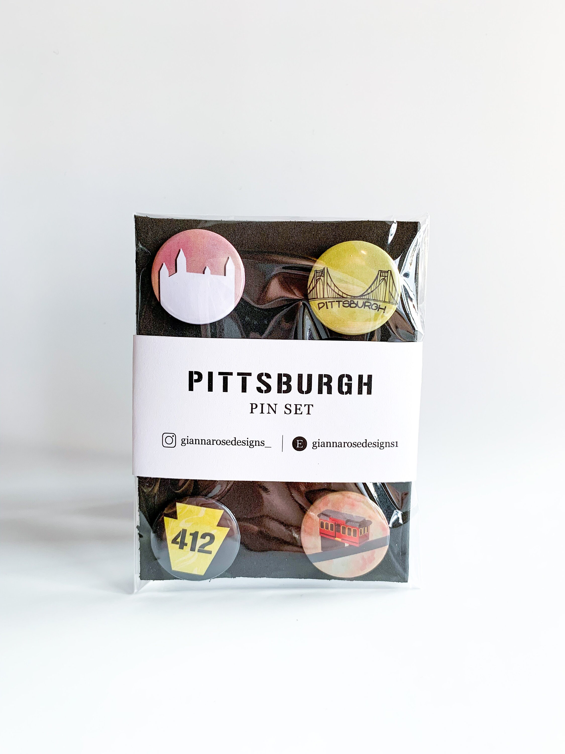 Pittsburgh Pin or Magnet Set | Set of 4 - PPG Place, Incline, 412 ...
