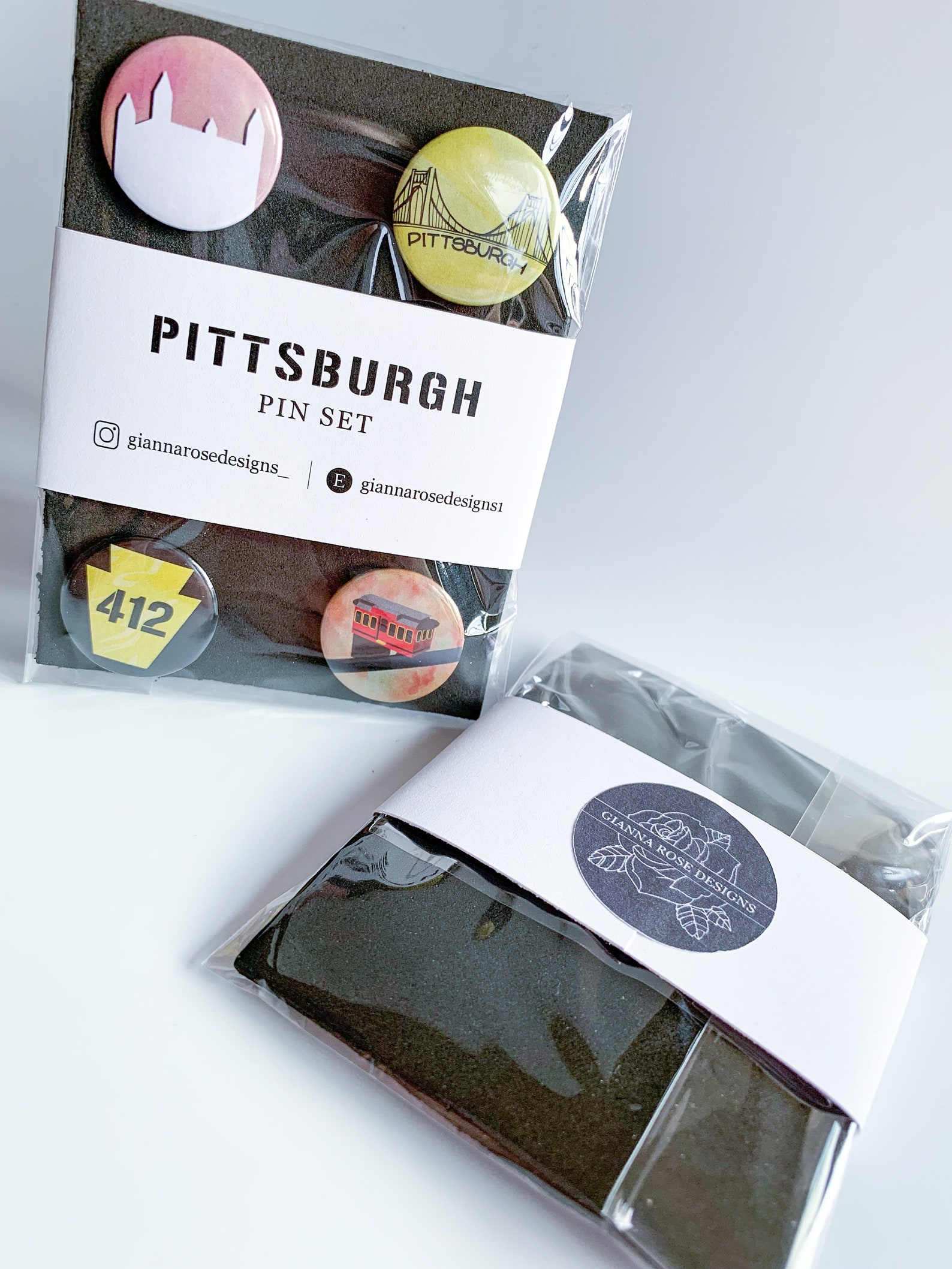 Pittsburgh Pin or Magnet Set | Set of 4 - PPG Place, Incline, 412 ...