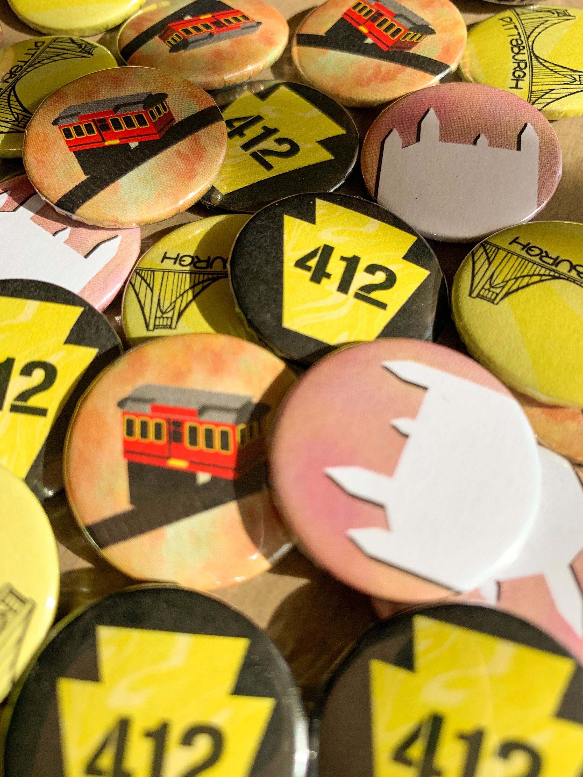 Pittsburgh Pin or Magnet Set | Set of 4 - PPG Place, Incline, 412 ...
