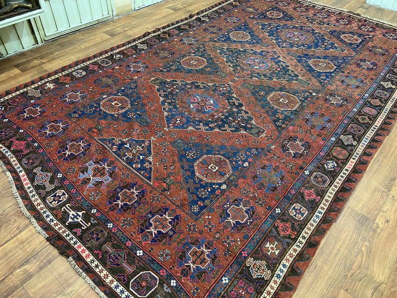 8x14 Antique Turkish Sumac Rug, Vintage Turkish Rug, Handmade Rug ...