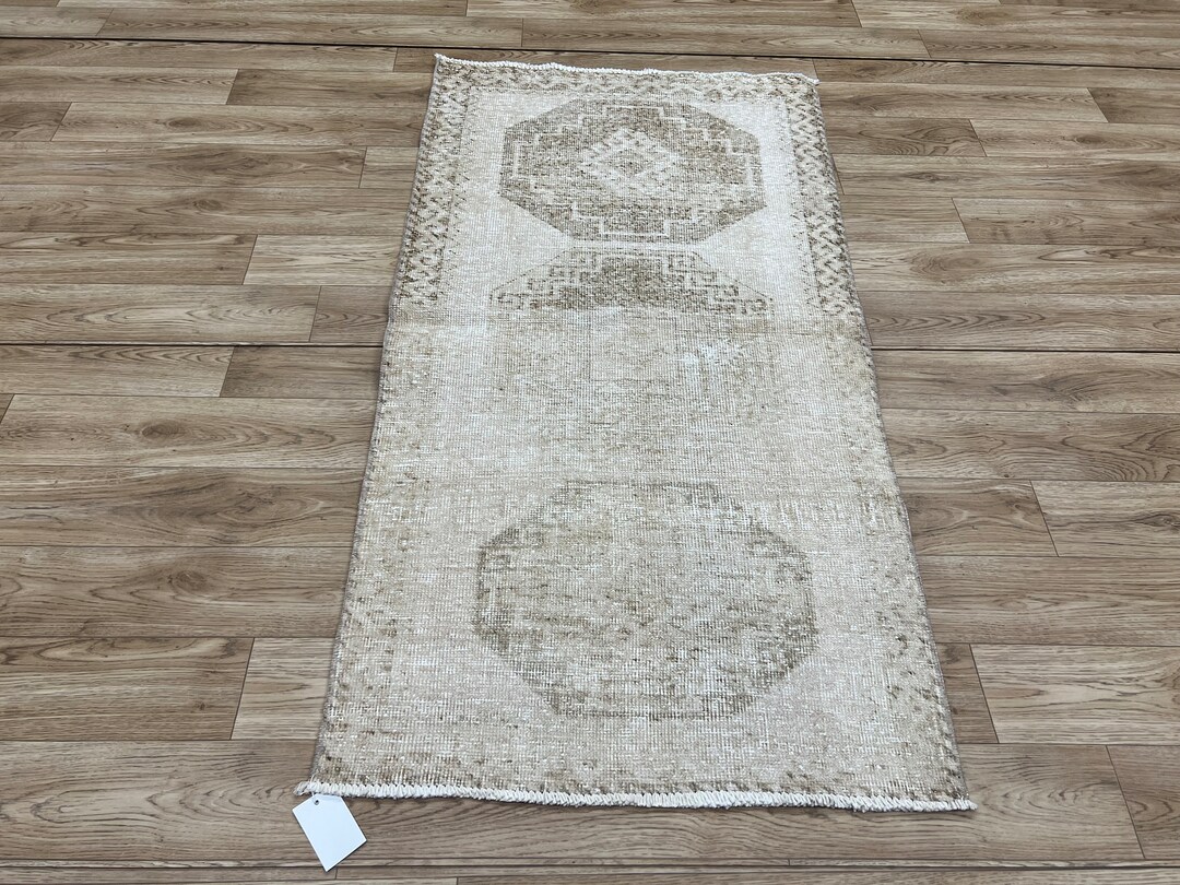 3x5 Small Wool Rug, Turkish Area Rug, 3x5 Oushak Rug, Vintage Small Rug ...