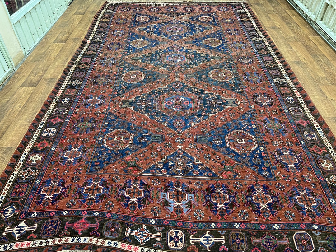 8x14 Antique Turkish Sumac Rug, Vintage Turkish Rug, Handmade Rug ...