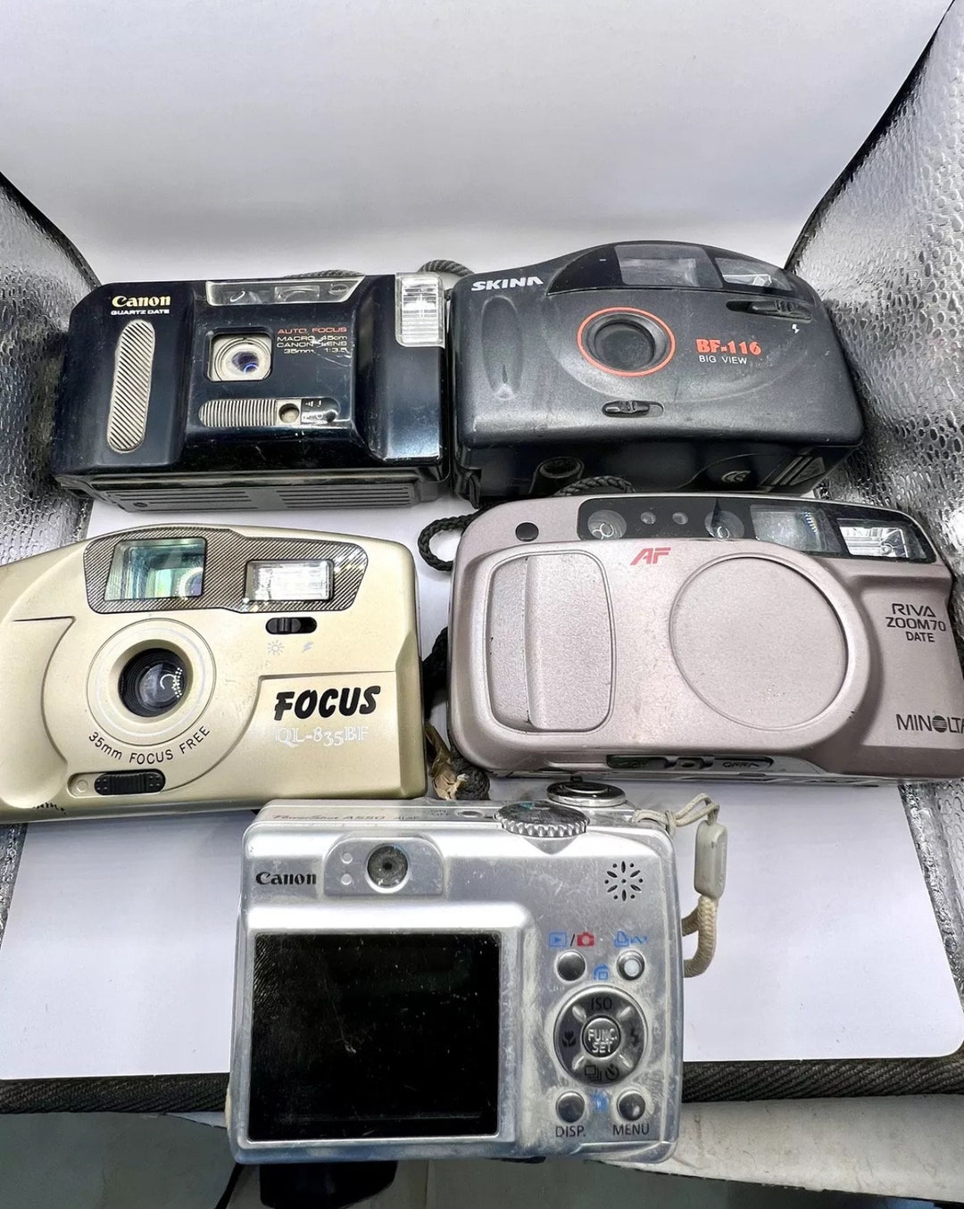 Vintage Lot 5 Cameras Minolta,skina,canon,focus Not Working Collection ...
