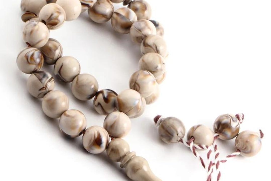 Misbah Muslim Prayer Necklace Stone-like Bead Marble Light Brown or ...