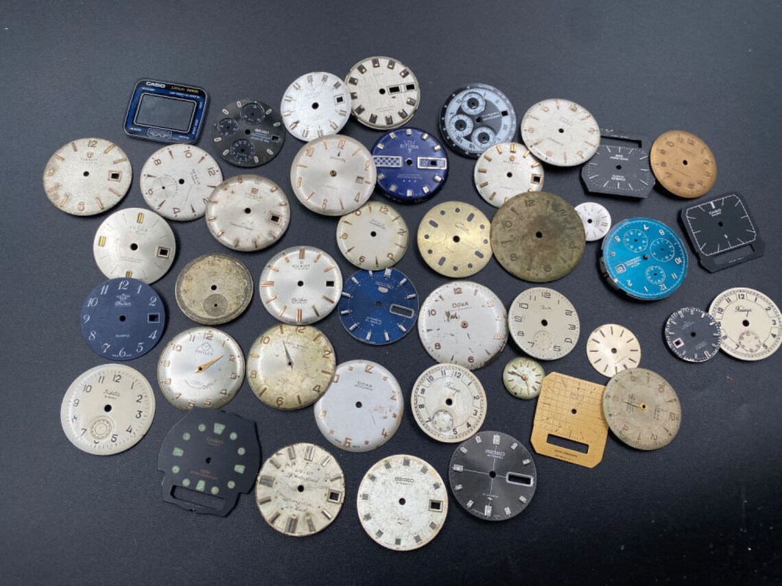 Collection Old Watch Faces Full Companies Tissot Seiko Casio for Parts ...
