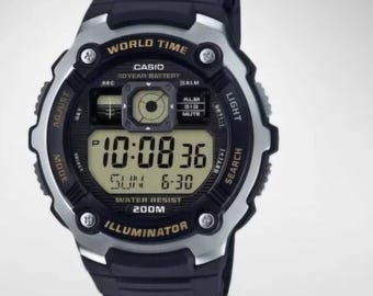 Casio AE2000WD1A New Casio AE-2000W-9A World Time Illuminator Digital ...