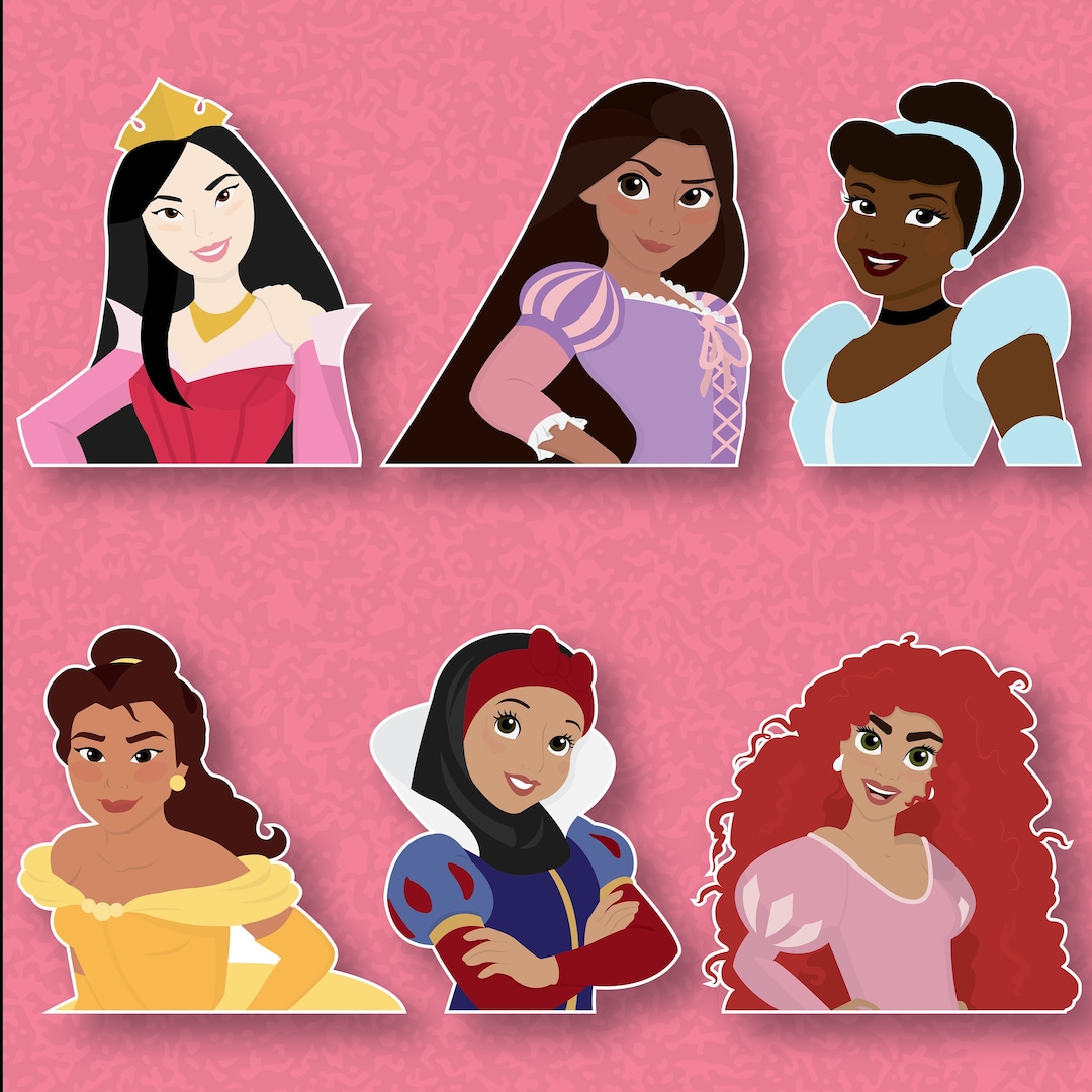Princesses Sticker 6 Pack - Etsy