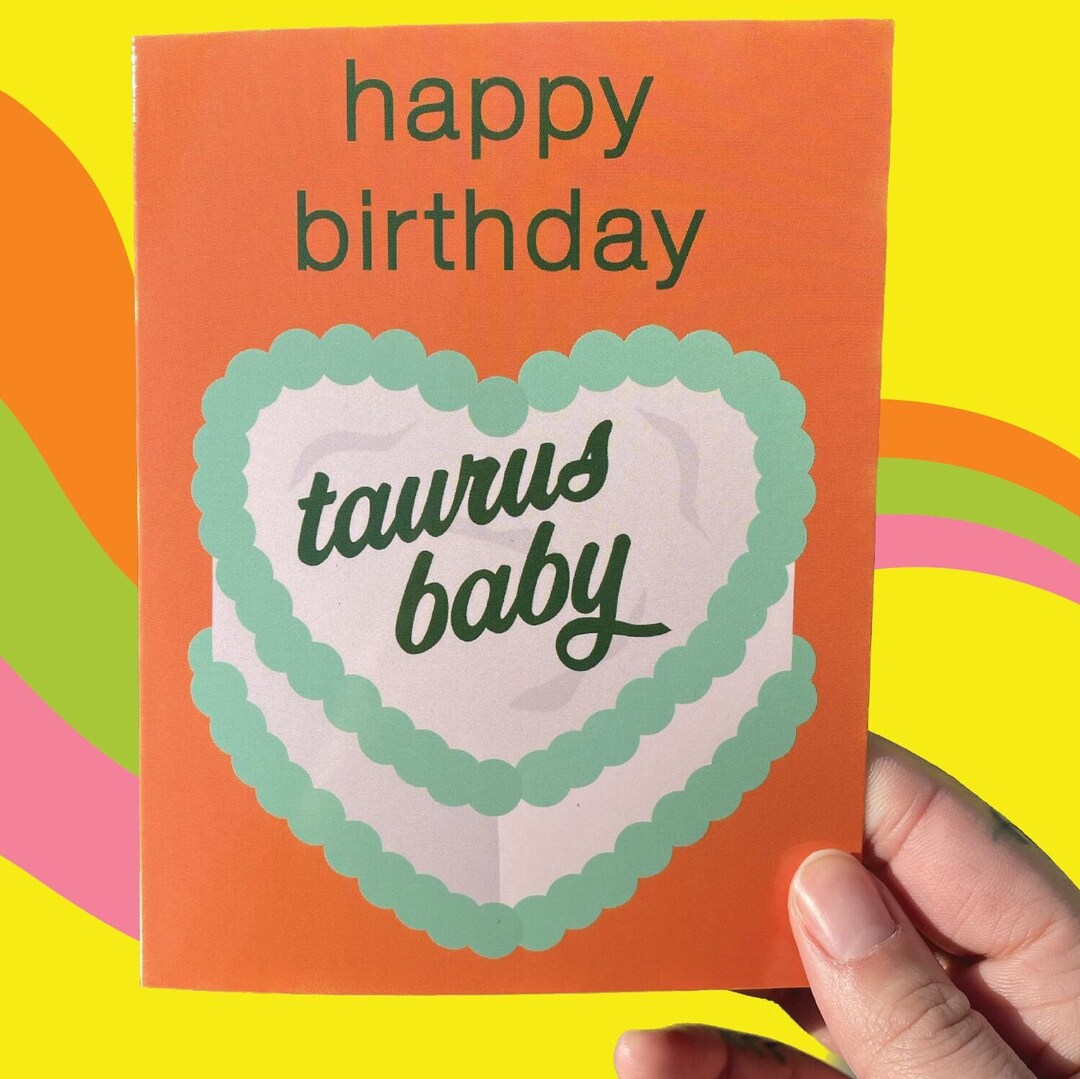 Zodiac Taurus Baby, Birthday Card - Etsy