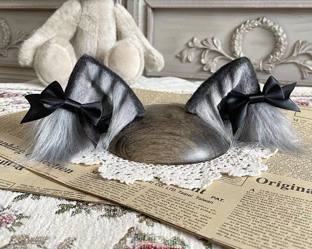 Gray Cat Ear Cosplay Anime Headwearcat Ear Headbandkitten - Etsy