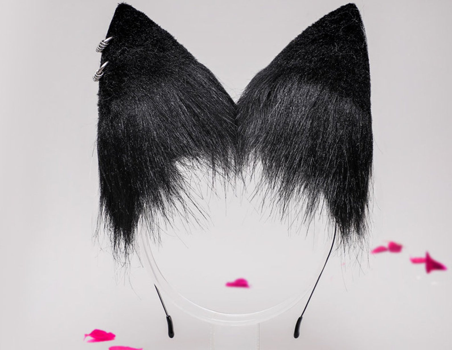 White Black Wolf Ear Headbandanime Earwolf Cosplay - Etsy